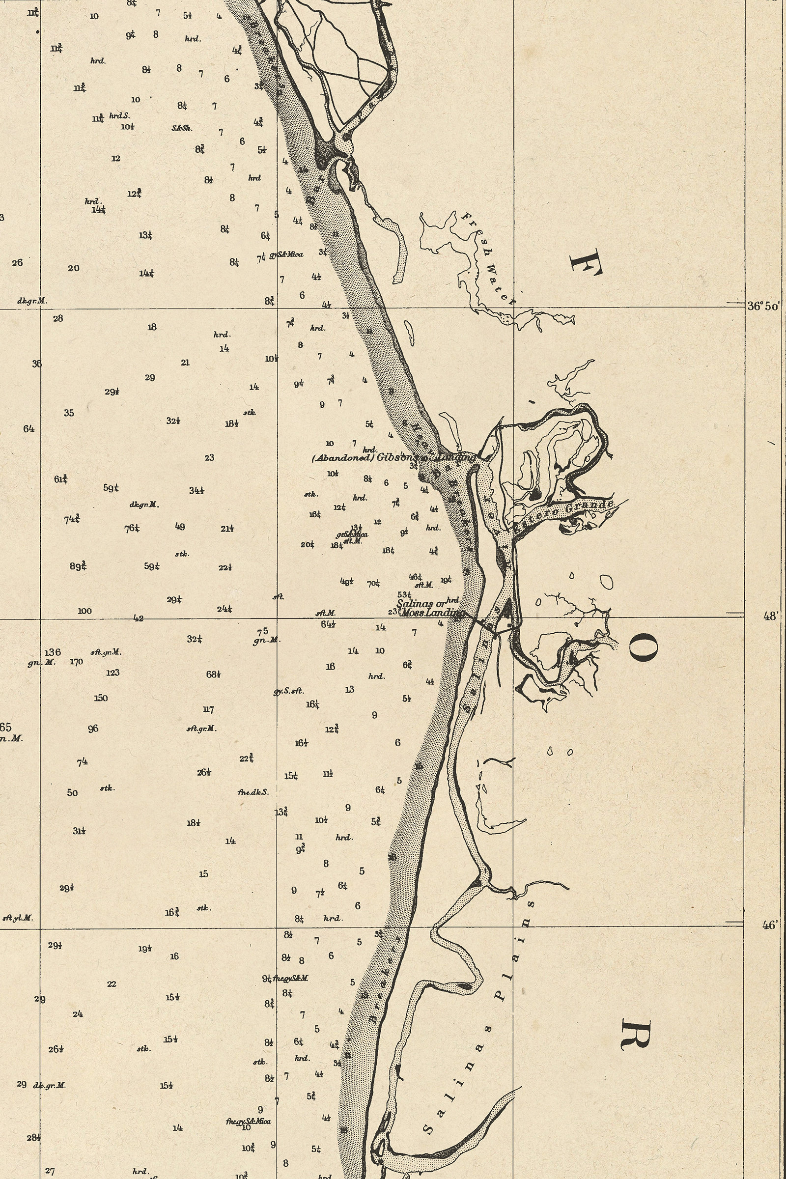Nautical Chart of Monterey Bay, California - Etsy