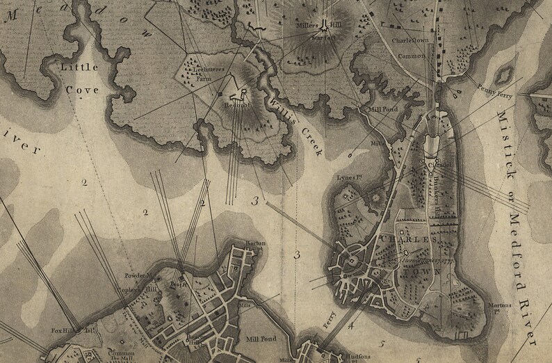 1776 Map of Boston - Etsy