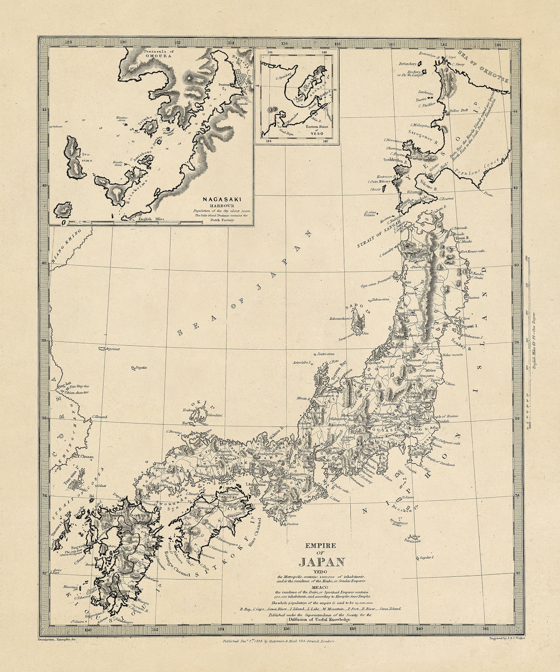 1835 Map of Japan - Etsy