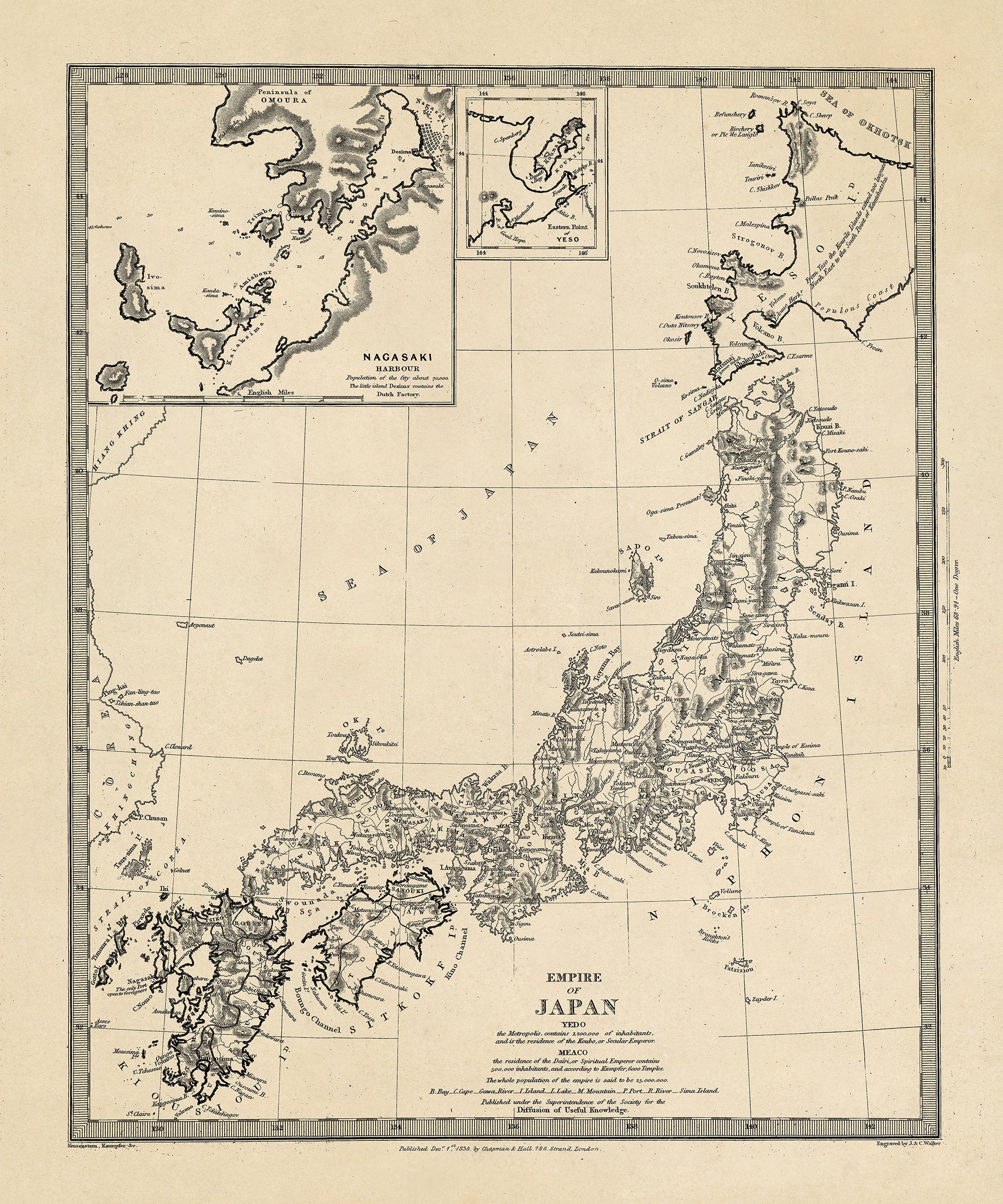 1835 Map of Japan - Etsy