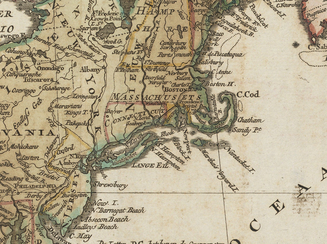 1755 Map of North America - Etsy