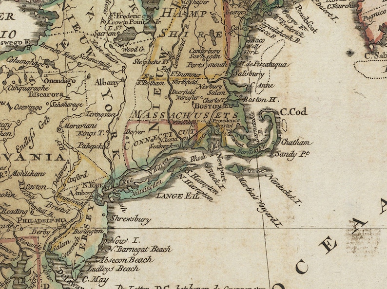1755 Map of North America - Etsy