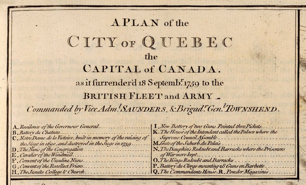 1759 Map of Quebec - Etsy