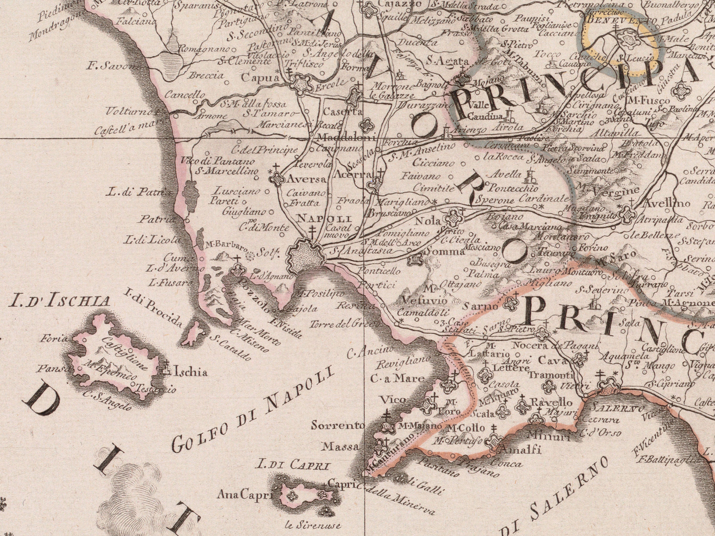 1790 Map of the Campania Region in Italy - Etsy