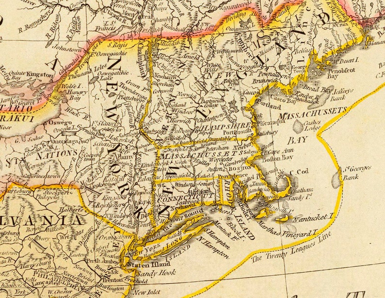 1796 Map of America - Etsy