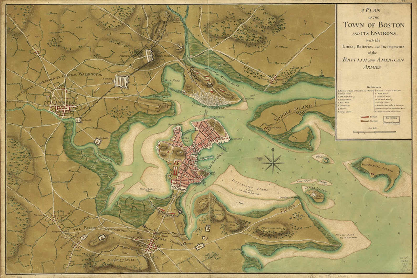 1776 Map of Boston - Etsy