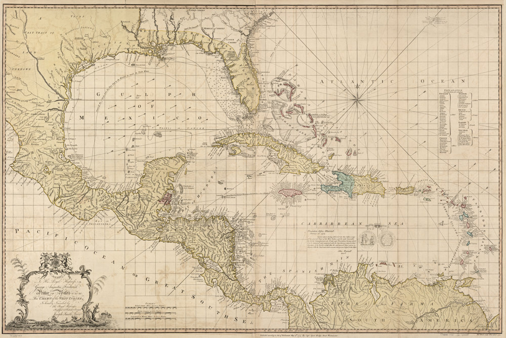 1774 Map of the Caribbean - Etsy