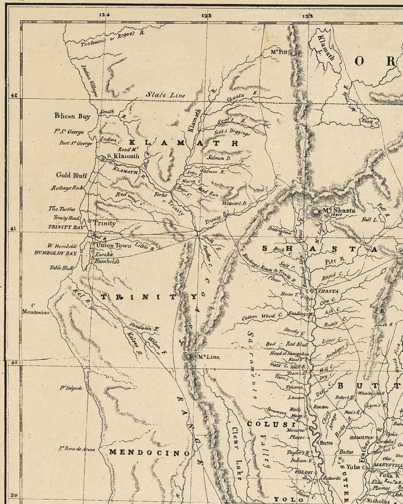1851 Map of California - Etsy
