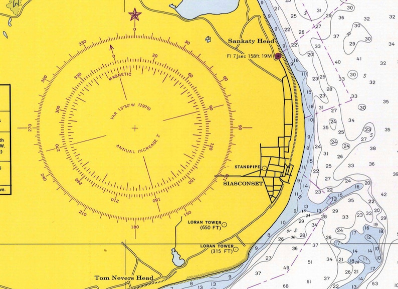 1969 Nautical Chart of Nantucket - Etsy