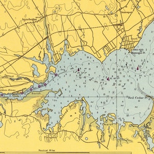 1949 Nautical Chart of Peconic Bay - Etsy
