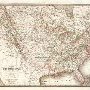 1832 Map of the United States - Etsy