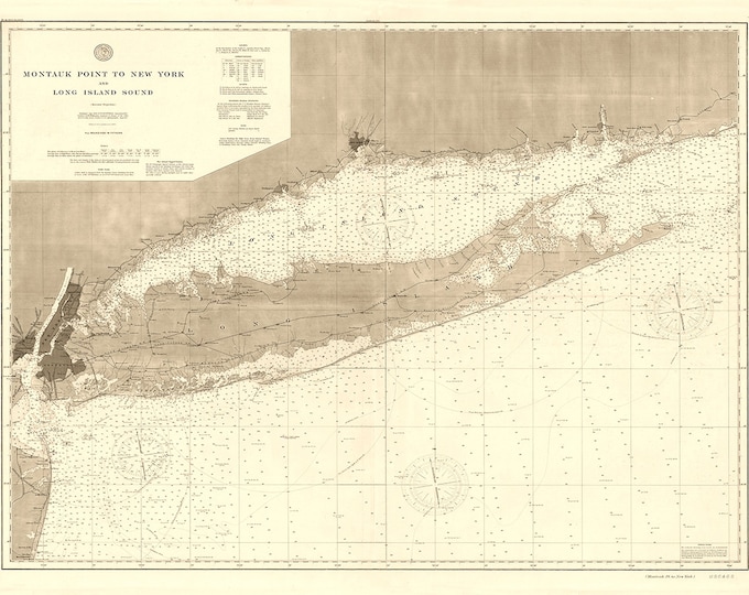 1949 Nautical Chart of Peconic Bay - Etsy Canada