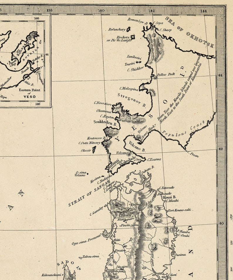 1835 Map of Japan - Etsy