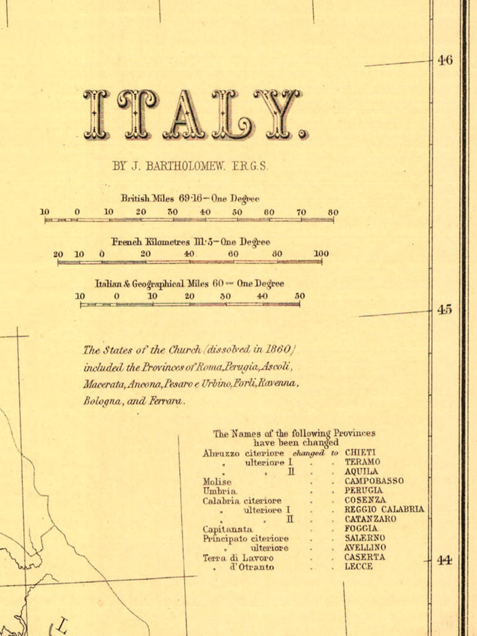 1890 Map of Italy - Etsy