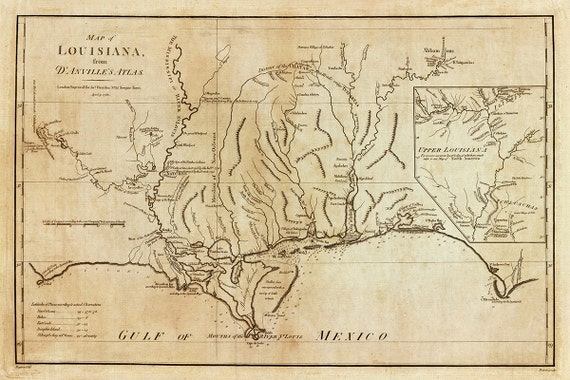 1788 Map of Louisiana | Etsy