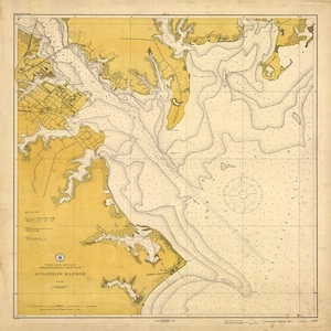 1911 Nautical Chart of Annapolis Harbor - Etsy