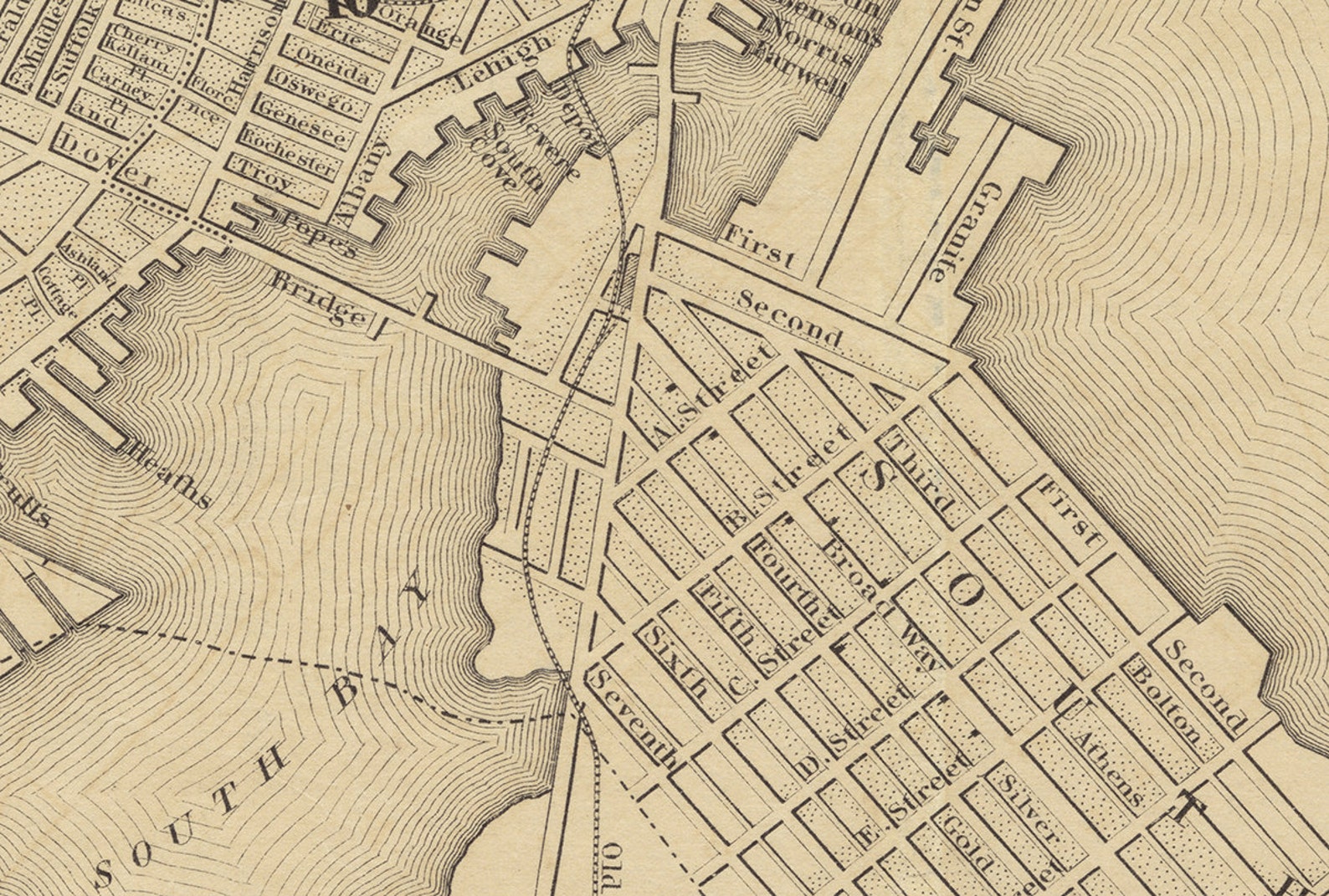 1851 Map of Boston - Etsy