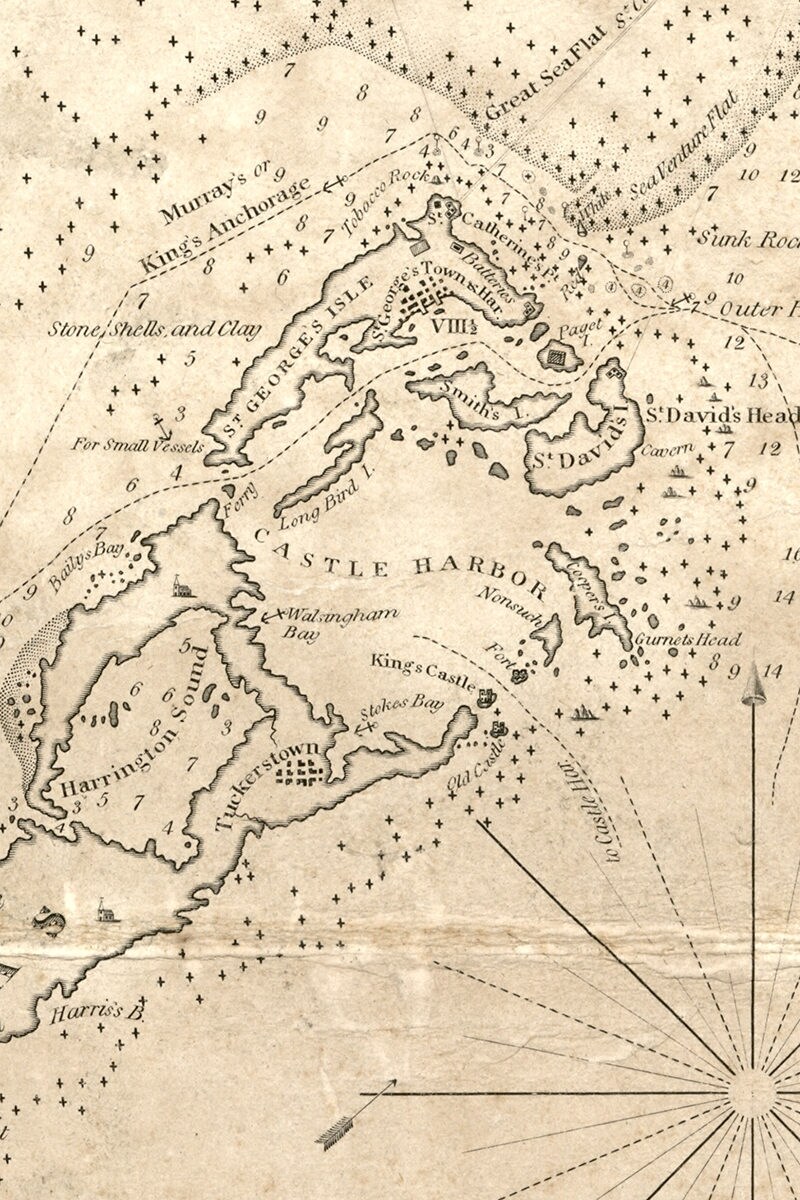 1819 Nautical Chart of Bermuda - Etsy