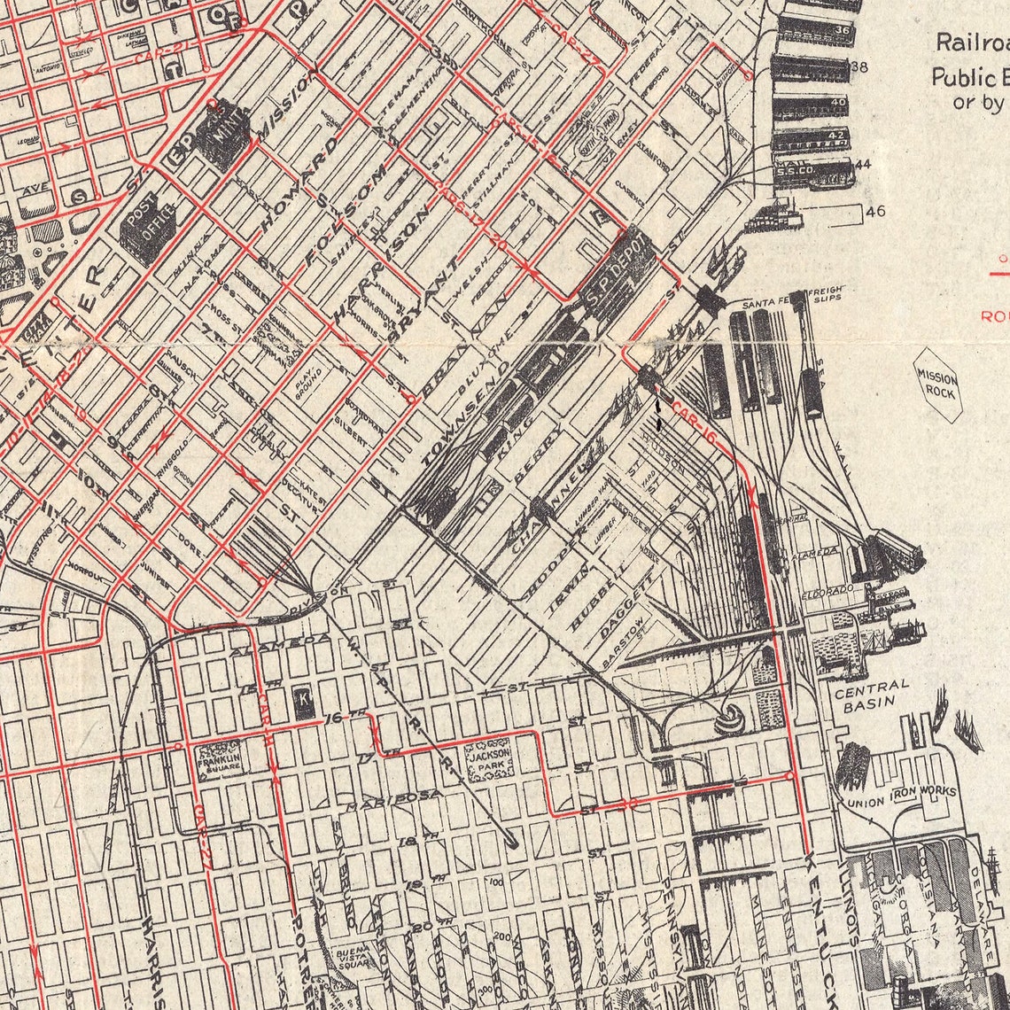 1915 Map of San Francisco - Etsy