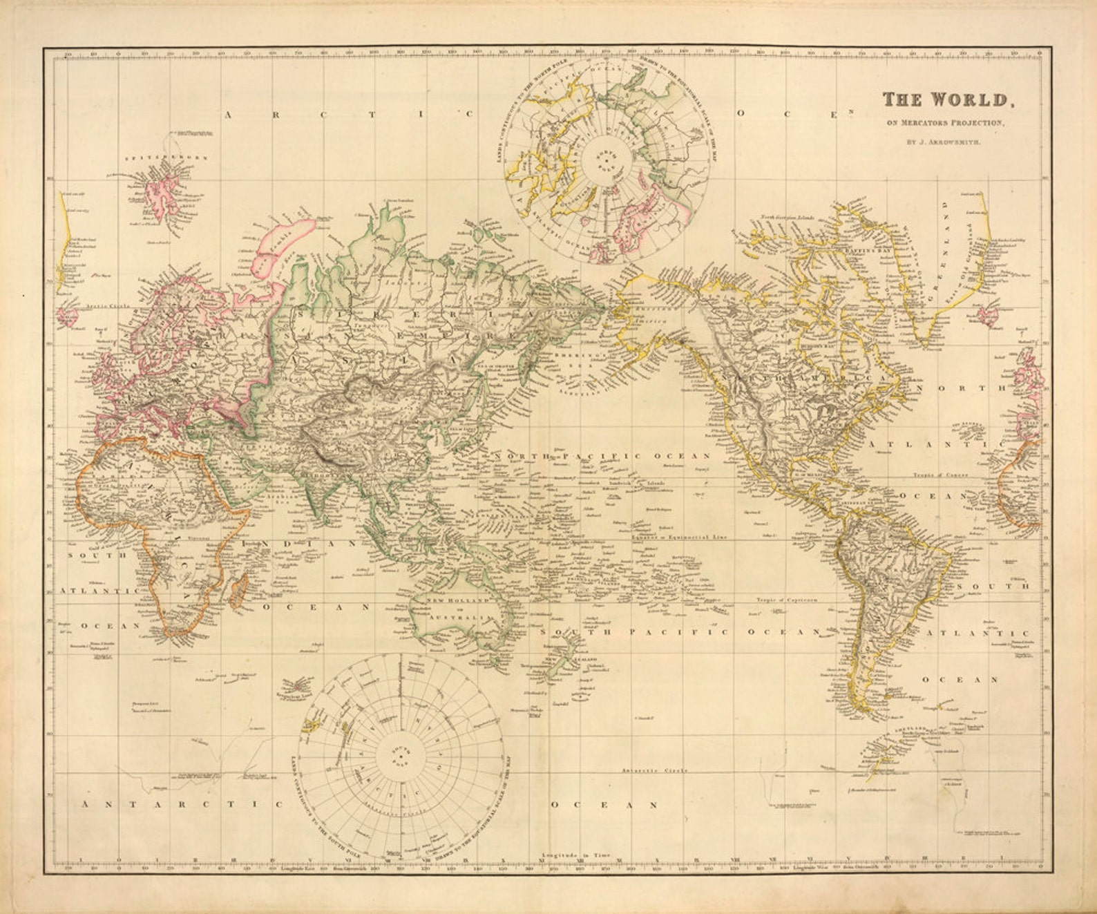 1832 Map of the World - Etsy