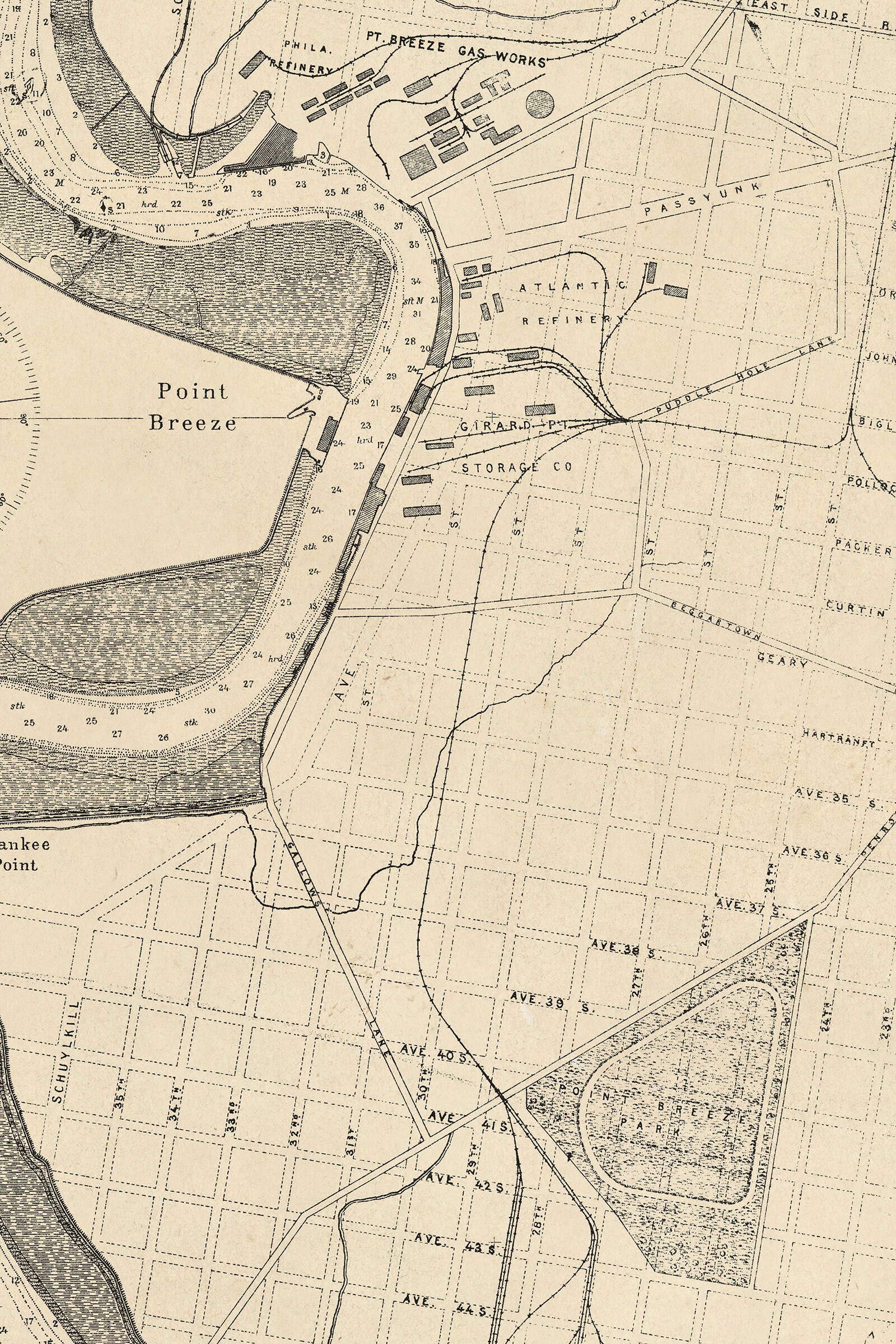 1891 Nautical Chart of the Philadelphia Waterfront - Etsy