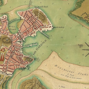 1776 Map of Boston - Etsy