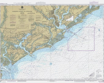 Charleston Harbor Map South Carolina 1975 Nautical Chart - Etsy