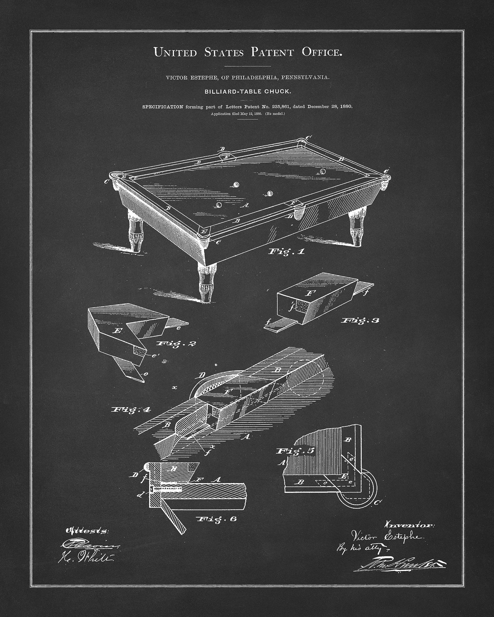 Billiard Table Patent Print - Etsy