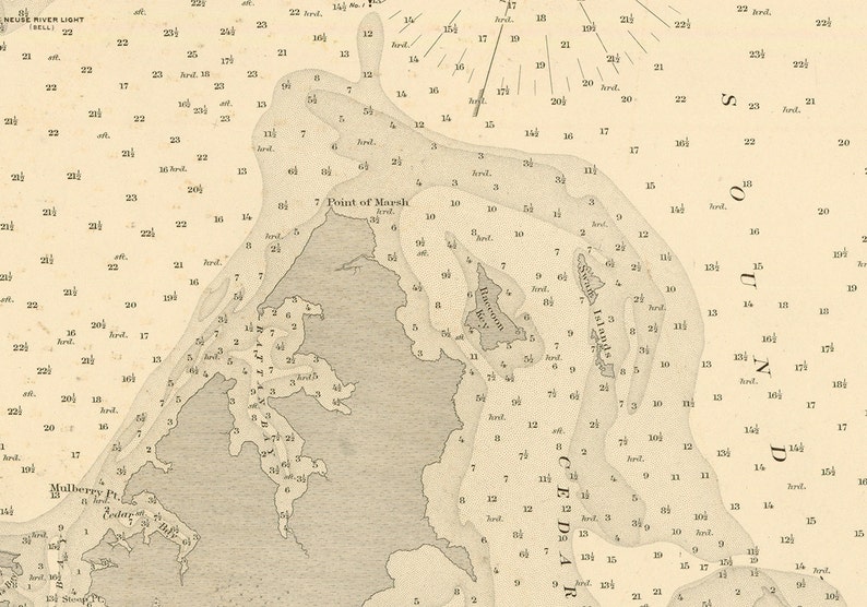 1878 Nautical Chart of Neuse River - Etsy