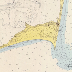 1942 Nautical Chart of Cape Hatteras - Etsy