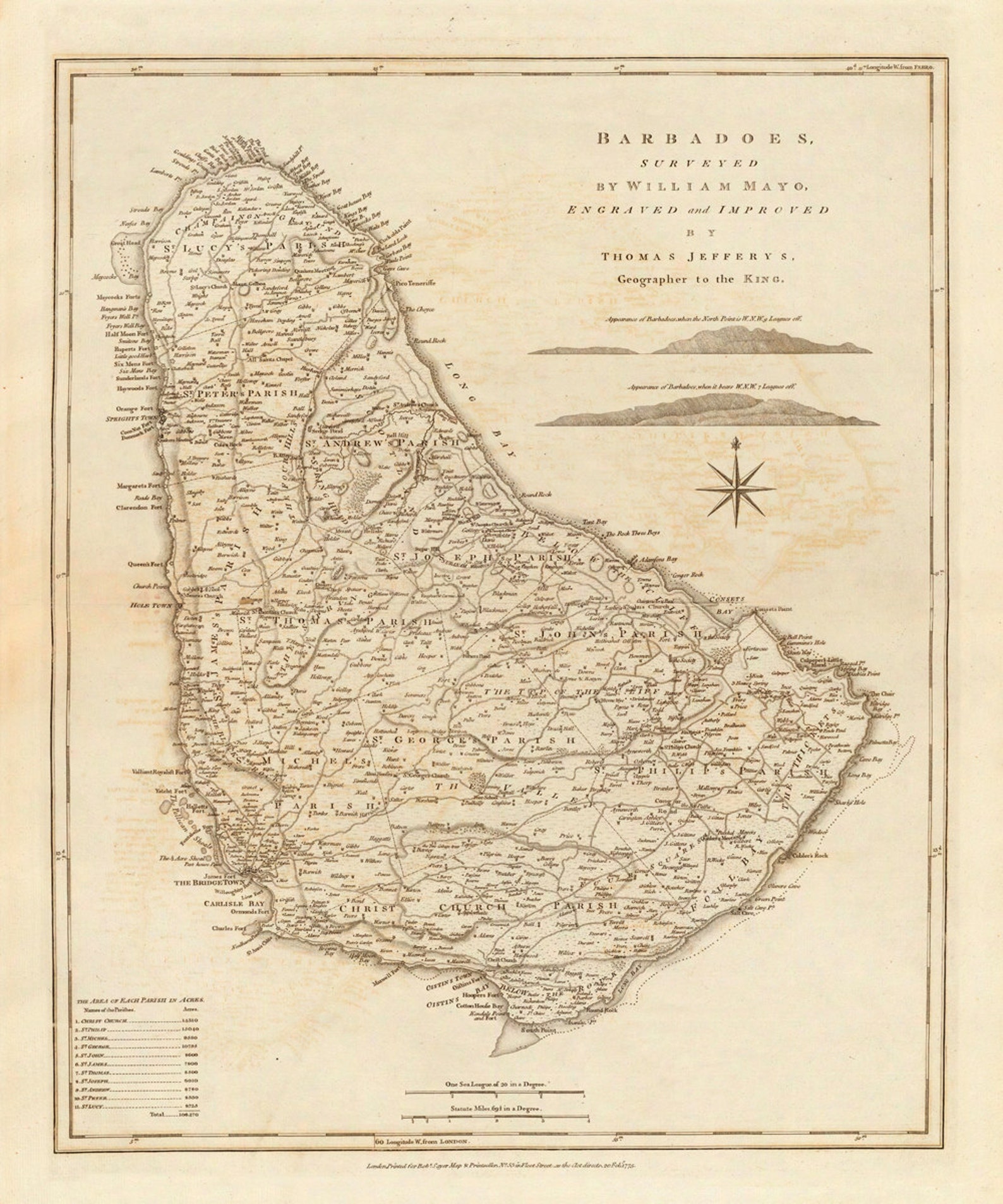 1775 Map of Barbados - Etsy