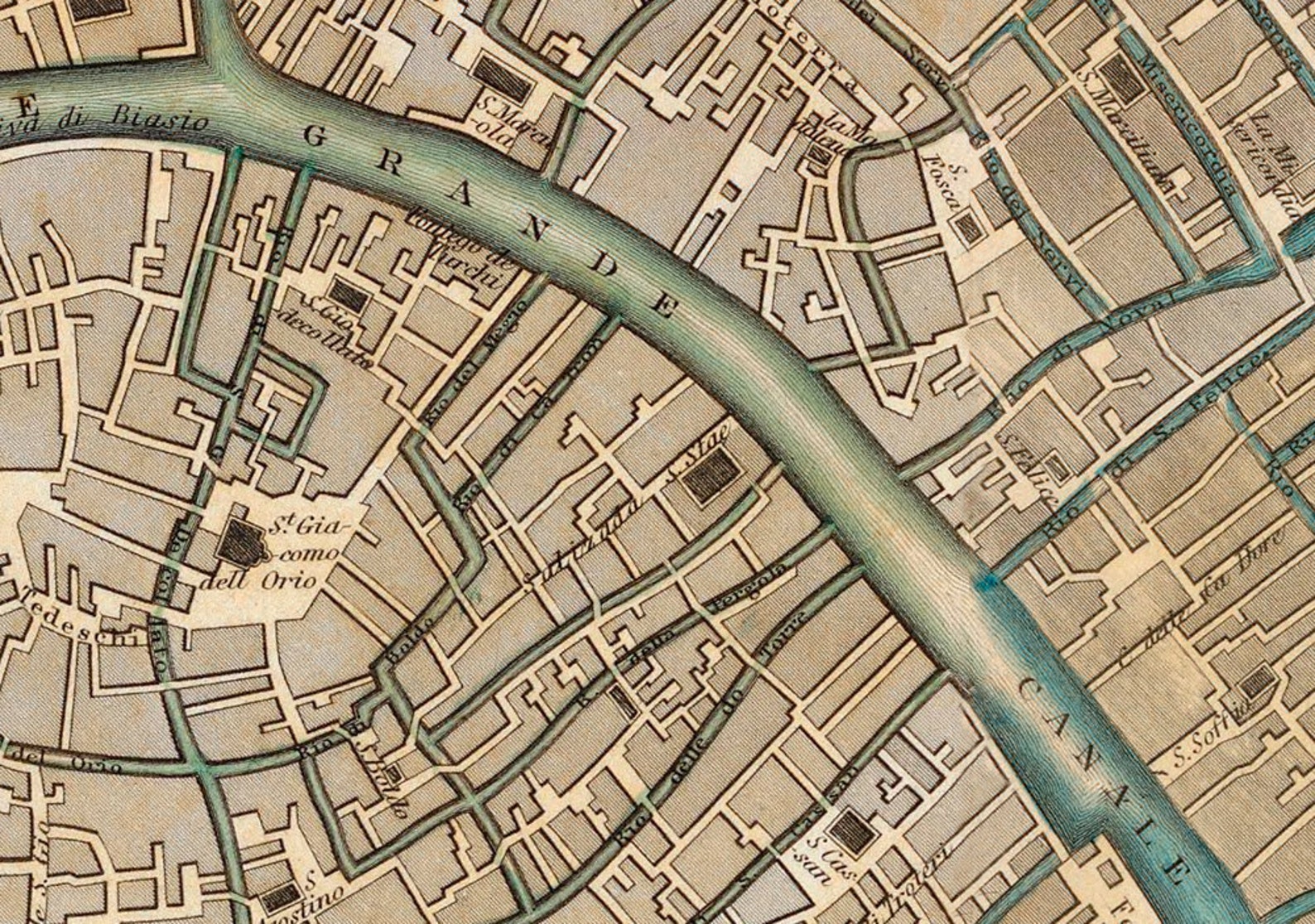 1838 Map of Venice, Italy - Etsy