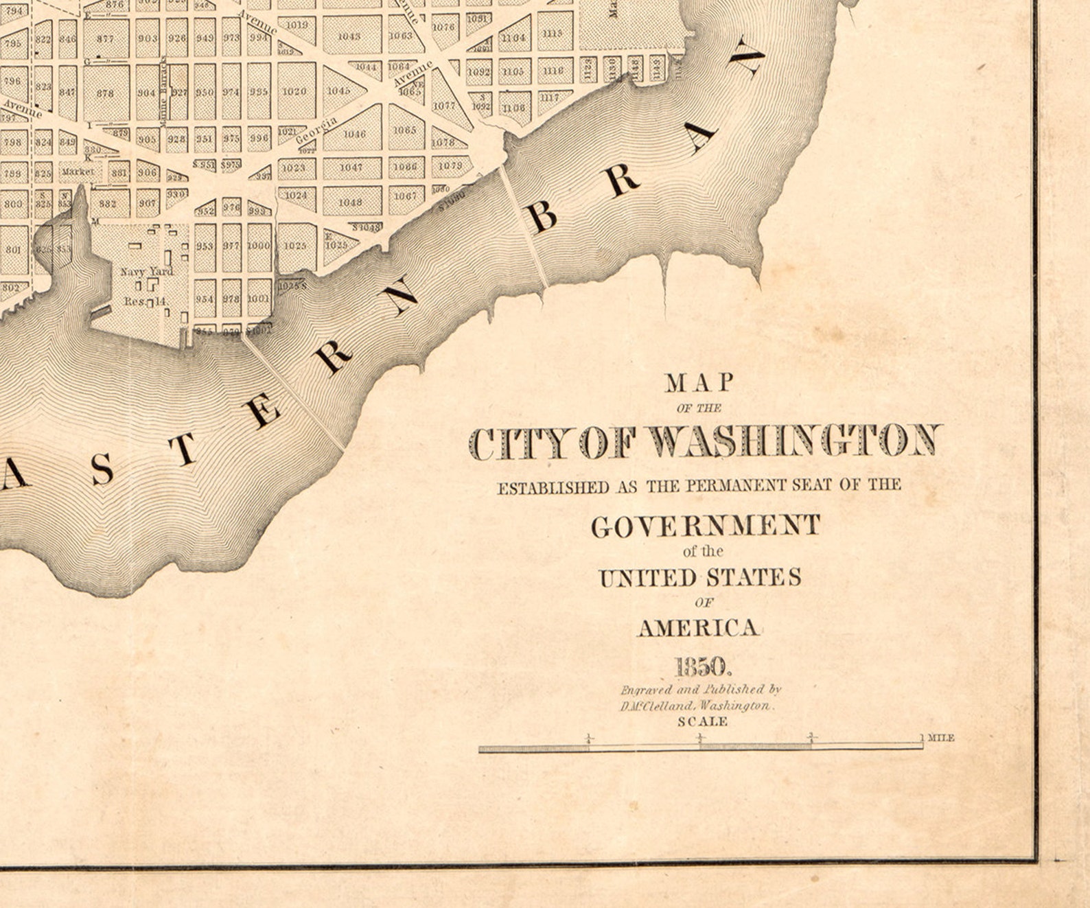 1850 Map of Washington D.C. - Etsy