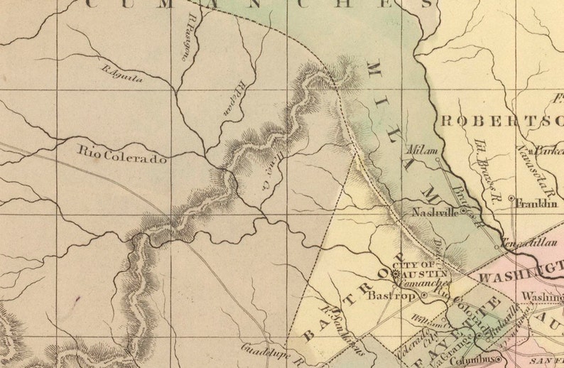 1848 Map of Texas | Etsy