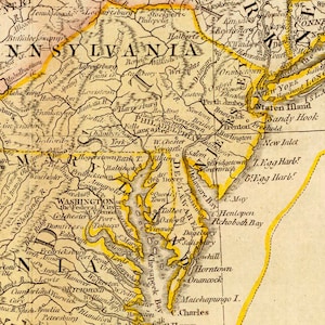 1796 Map of America - Etsy