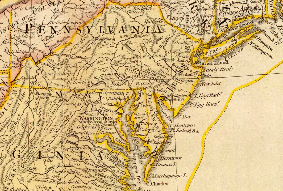 1796 Map of America - Etsy