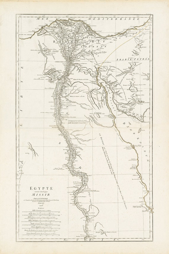 1765 Map of Egypt | Etsy
