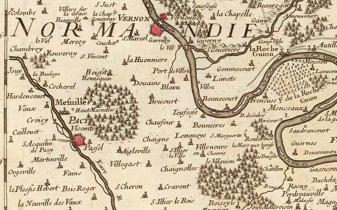 1711 Map of Paris - Etsy