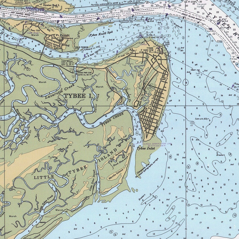 1982 Nautical Chart of Savannah River - Etsy