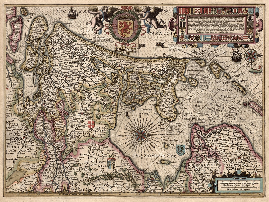 1622 Map of Holland - Etsy