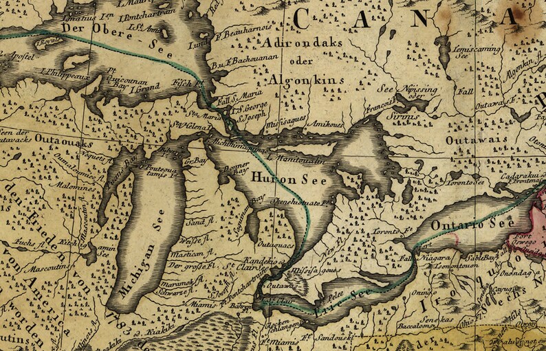 1784 Map of the United States - Etsy