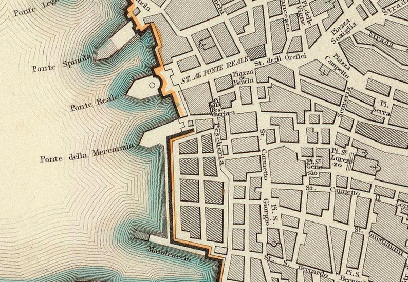 1836 Map of Genoa, Italy - Etsy