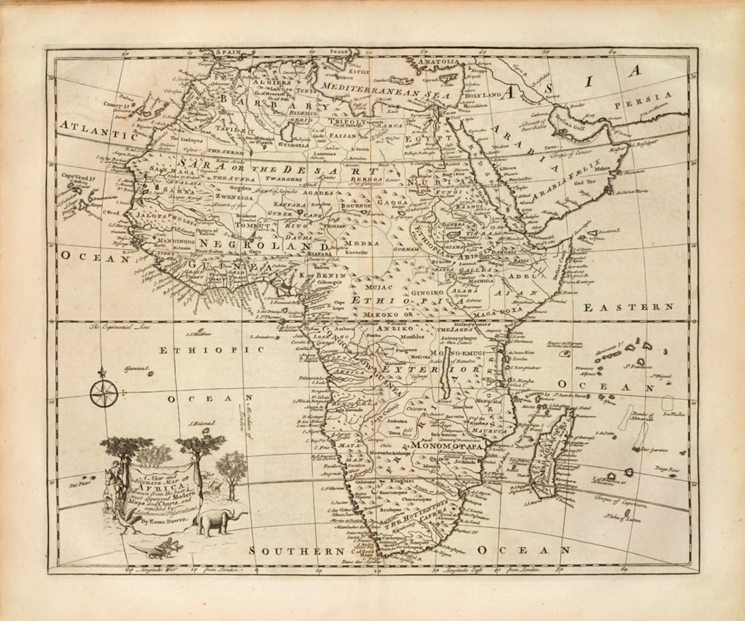 1747 Map of Africa - Etsy