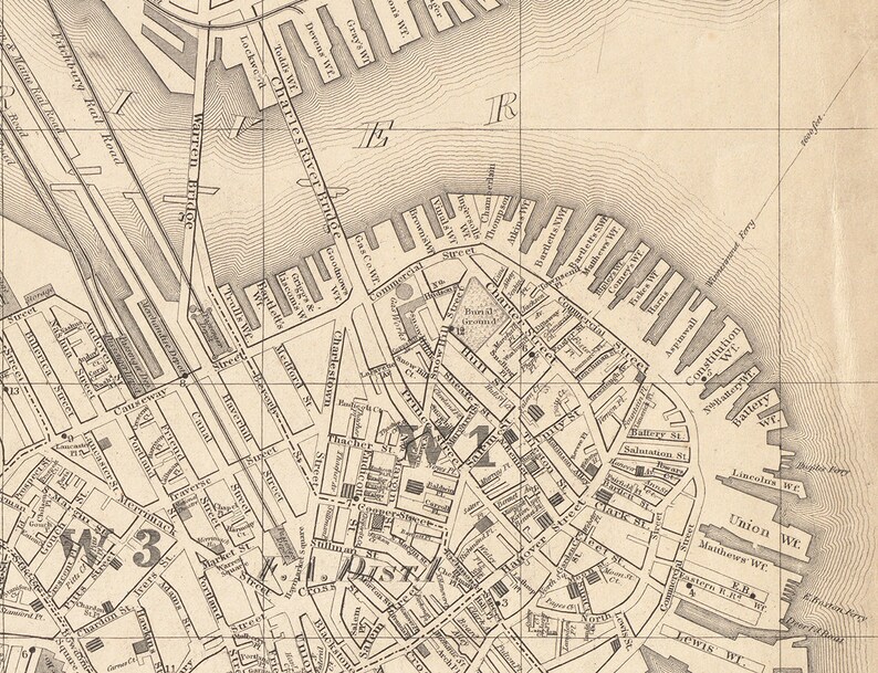 1860 Map of Boston - Etsy