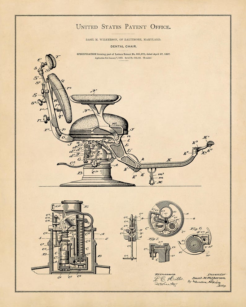 Dental Chair Patent Print - Etsy