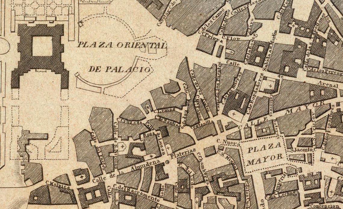 1844 Map of Madrid - Etsy