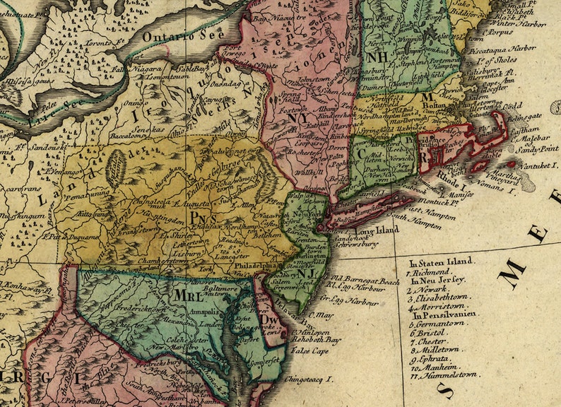 1784 Map of The United States | Etsy