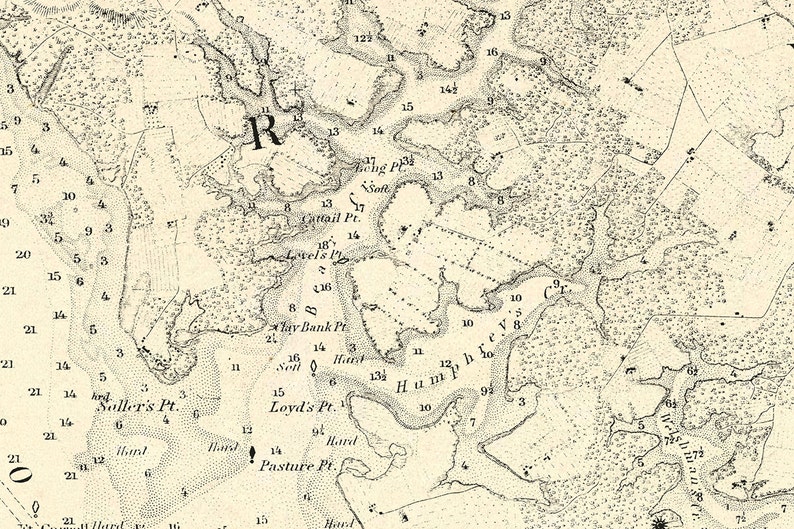 Patapsco River and Baltimore Harbor – 1880 - Etsy