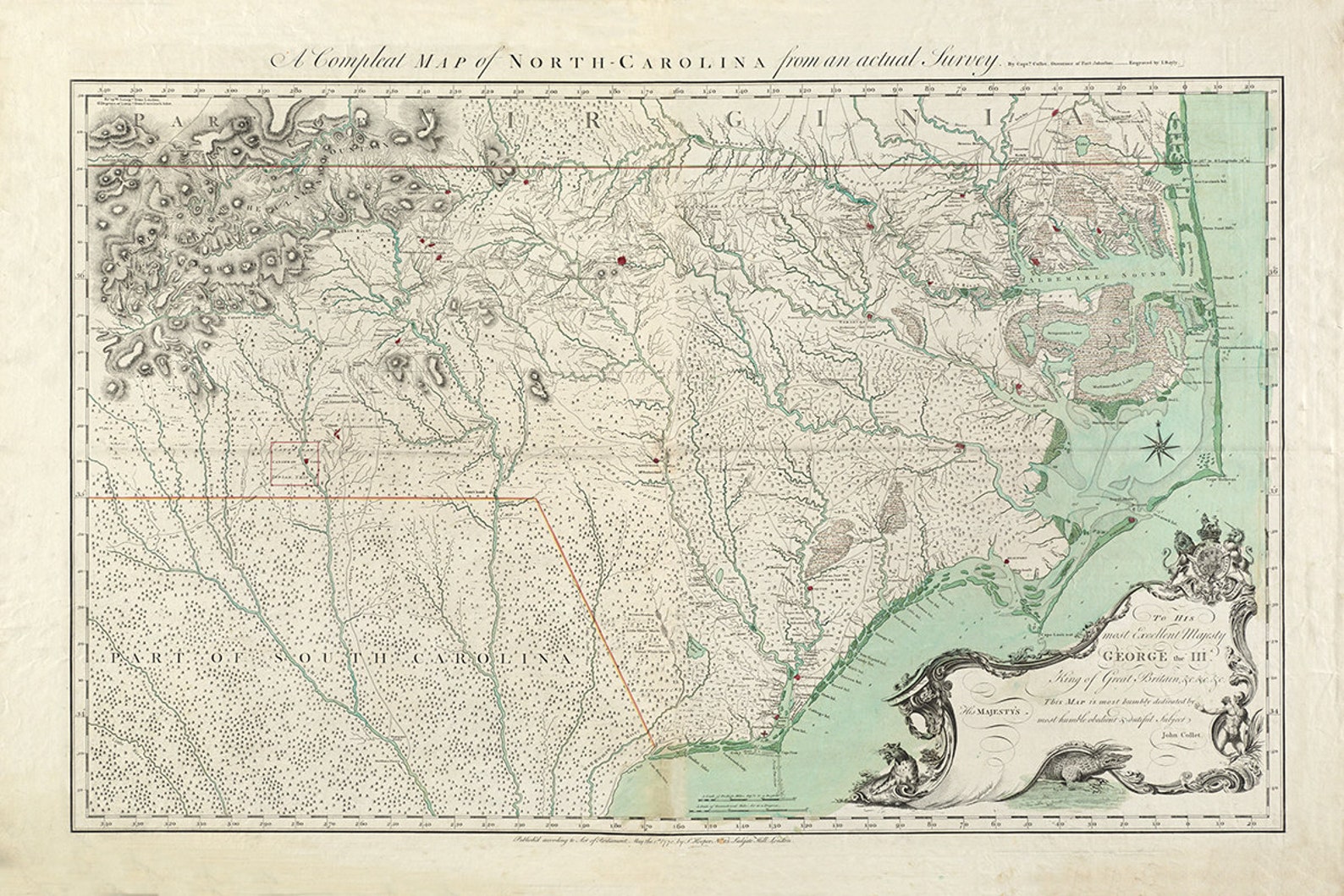 1770 Map of North Carolina - Etsy