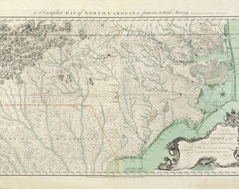1770 Map of North Carolina - Etsy